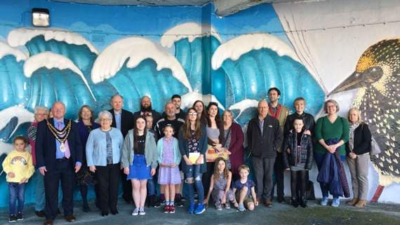 Colourful new mural unveiled on Aberystwyth prom | cambrian-news.co.uk