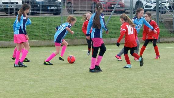 An exciting game of football for Crediton Youth Under 11 Girls ...