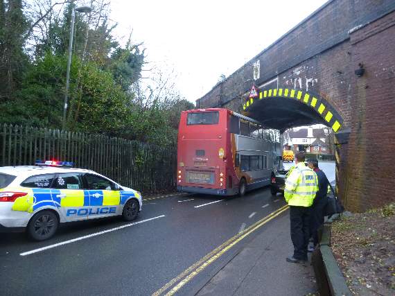 Stagecoach bus hit rail bridge | farnhamherald.com