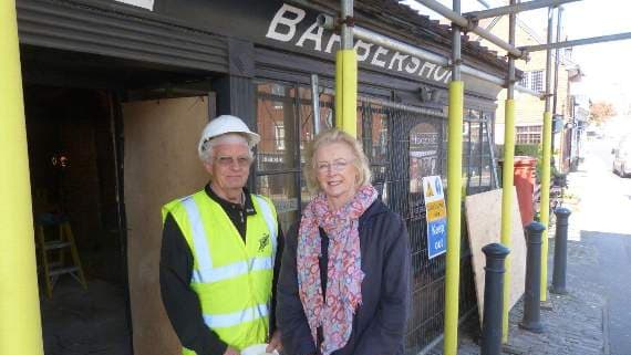 Gutted barber’s reveals its style during rebuild | farnhamherald.com