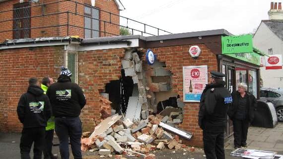 Appeal for sightings of damaged car after ram raid at village shop ...