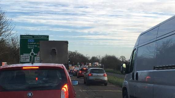 Heavy traffic as month-long A31 lane closure commences | farnhamherald.com