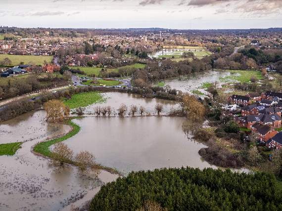 VIDEO: Farnham's flooded water meadows, as seen from the air ...