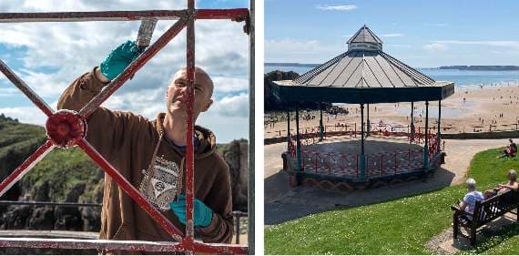 Volunteers hand Tenby bandstand a spruce-up! | pembroke-today.co.uk