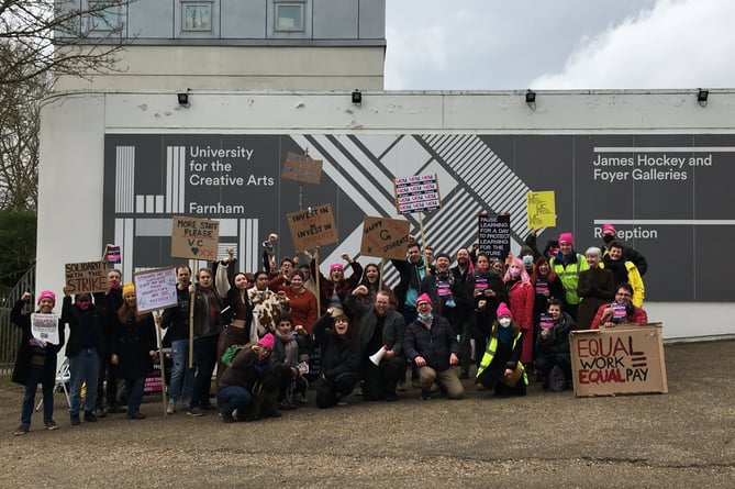 Students and staff strike at the University for the Creative Arts ...