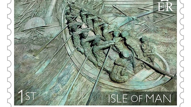 RNLI memorial marked with set of stamps from famous local sculptor ...