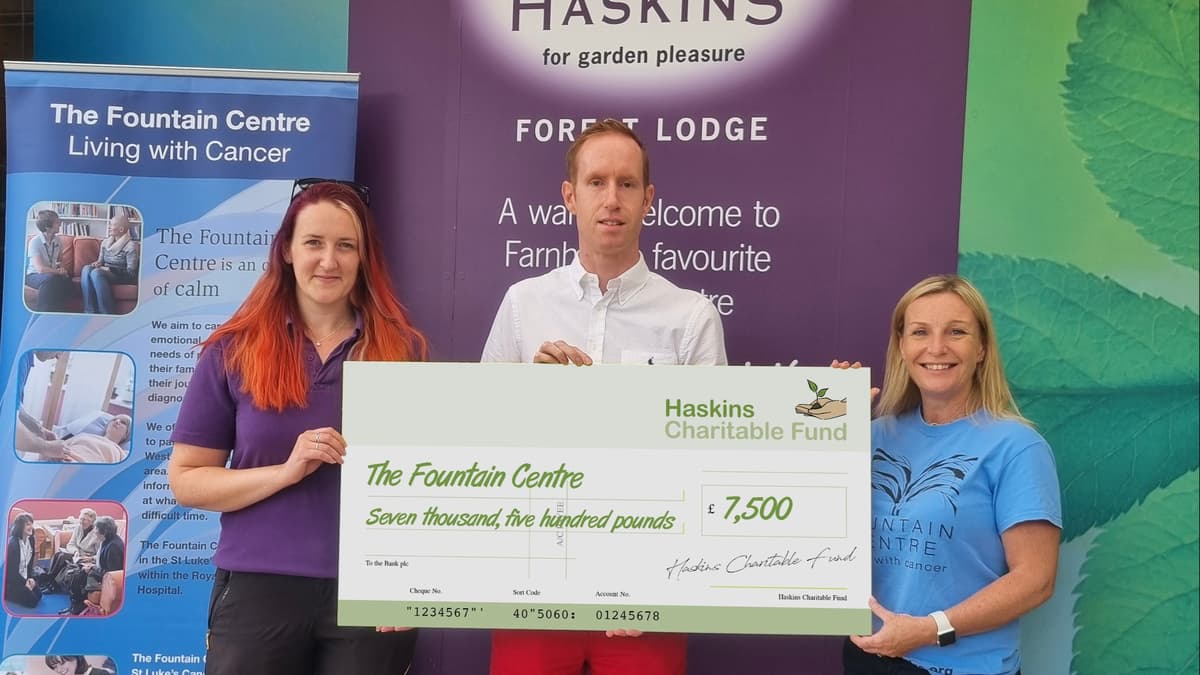 Haskins Forest Lodge Garden Centre donates to the Fountain Centre ...