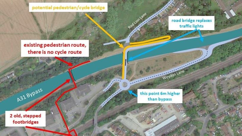 John Neale: My idea for a new safer A31 Weydon Lane junction ...