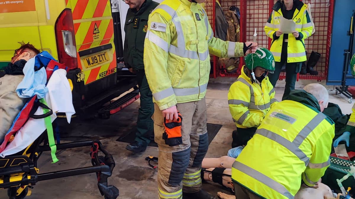 Liskeard fire station train for RTC scenario | cornish-times.co.uk