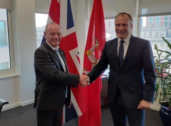 Chief Minister Alfred Cannan meets Mike Freer, Westminster's 'Minister ...
