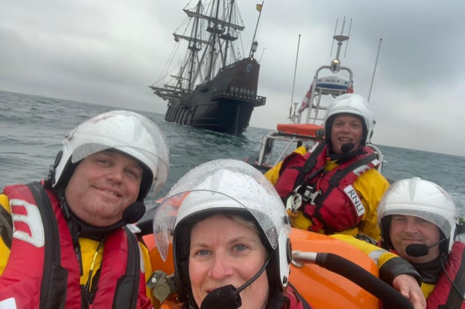 Daring Lifeboat crew speed to a 'pirate' ship out to sea | dartmouth ...