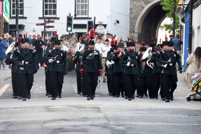 Rifles parade through Chepstow as they prepare to leave Beachley for ...