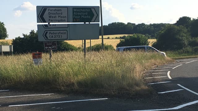Chawton A31 roundabout grass finally cut by Hampshire County Council ...