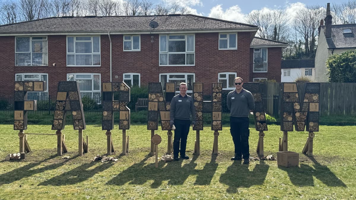 Bug hotel inspired by Hollywood sign unveiled in town meadow ...