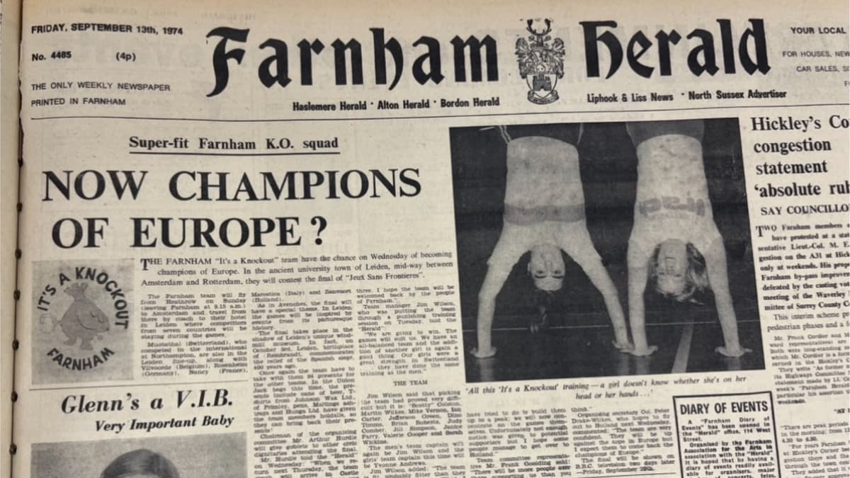 Fifty years since Farnham was almost crowned It's a Knockout champions ...