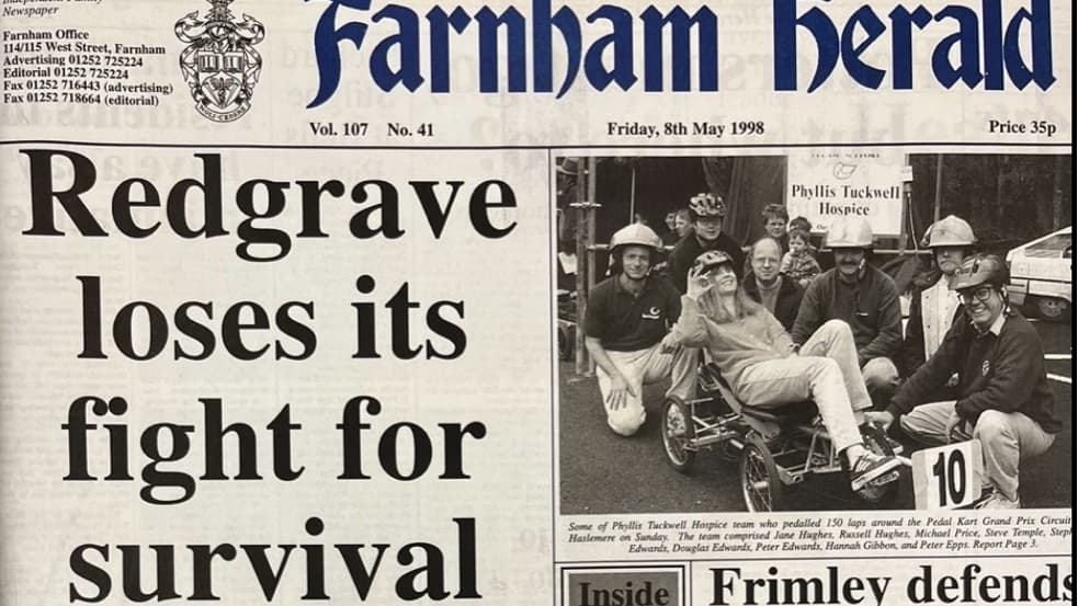 Looking back at the sad closure of Farnham's Redgrave Theatre in 1998 ...