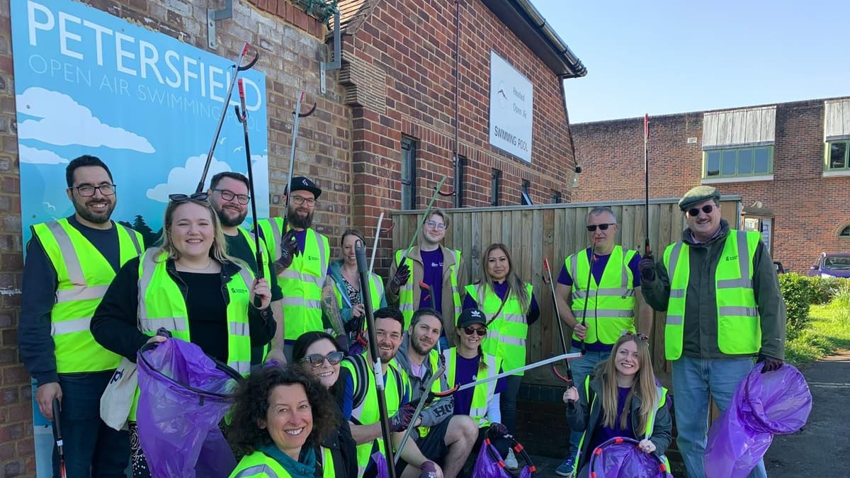 Society benefits as volunteers from Liphook firm clean up the streets ...