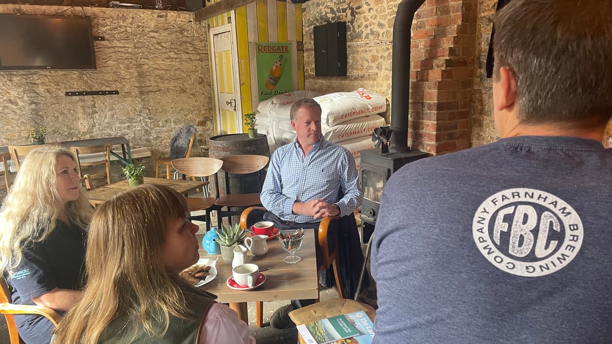 VIDEO: Farnham and Bordon MP tours farm to see cows, cheese and crafts ...