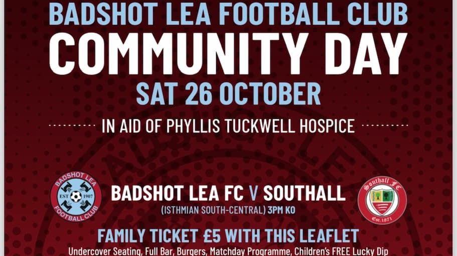Badshot Lea FC to hold community day in aid of Phyllis Tuckwell Hospice ...