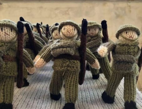 String of visitors check out knitted Longest Yarn D-Day exhibition ...