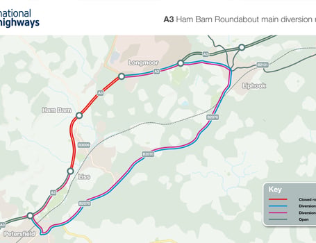 Essential resurfacing to start at A3 Ham Barn Roundabout near Liss ...