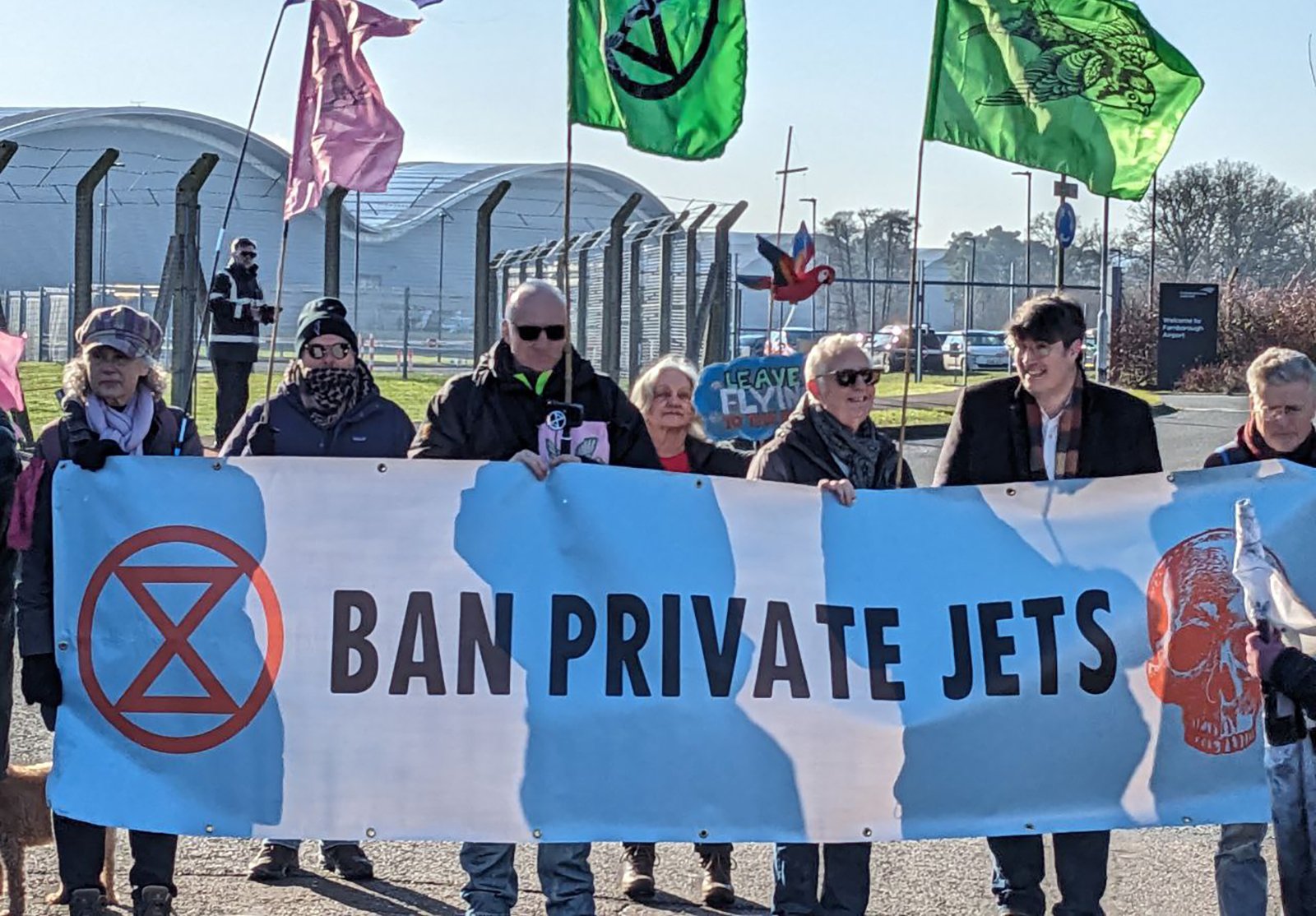 Campaigners block Farnborough Airport in protest at expansion plans ...