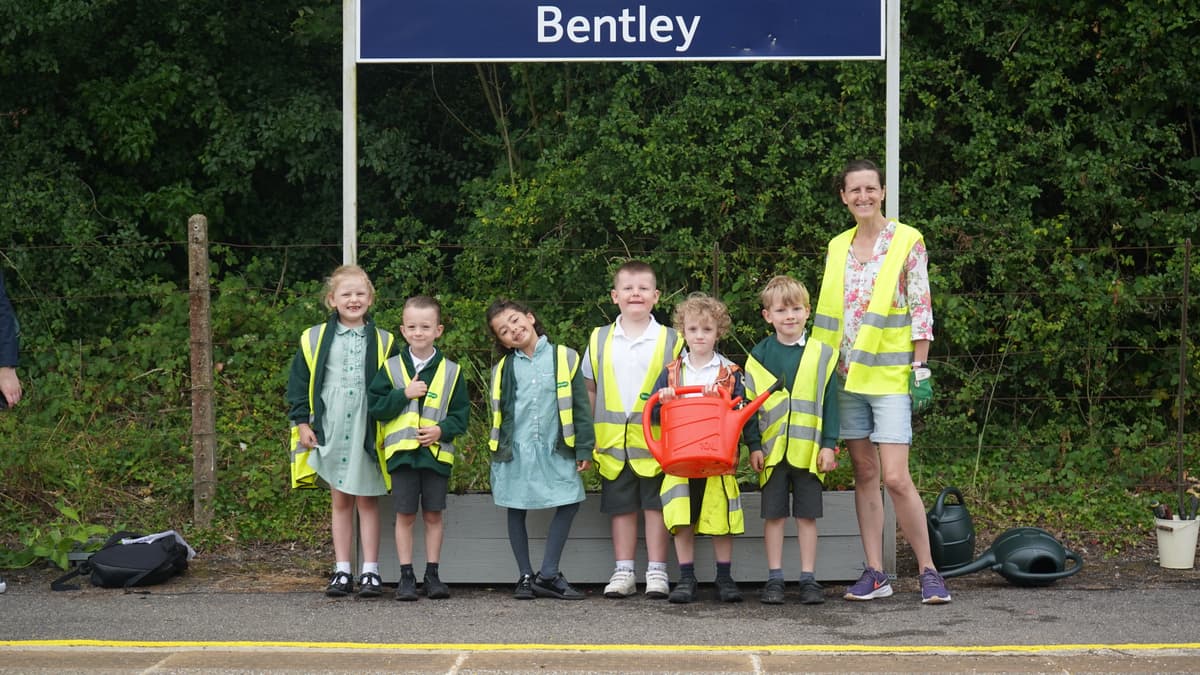 WATCH: Bentley and Binsted pupils help spruce up train station ...
