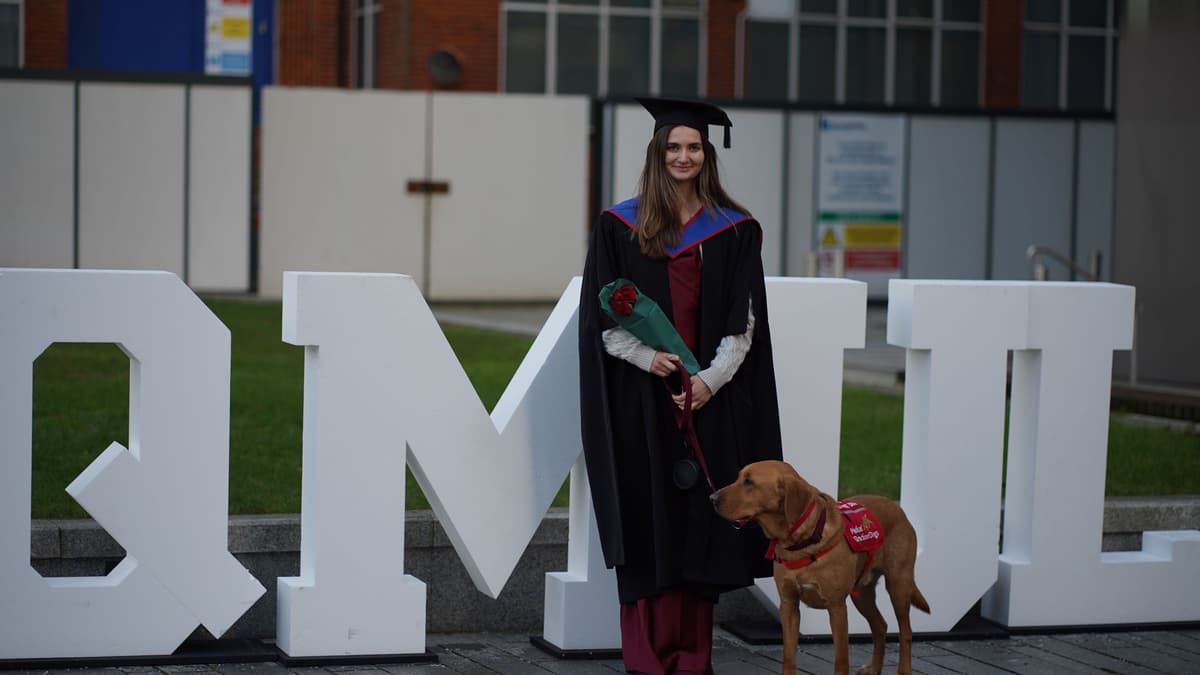 WATCH: Medical alert dog helps woman achieve law career dream ...