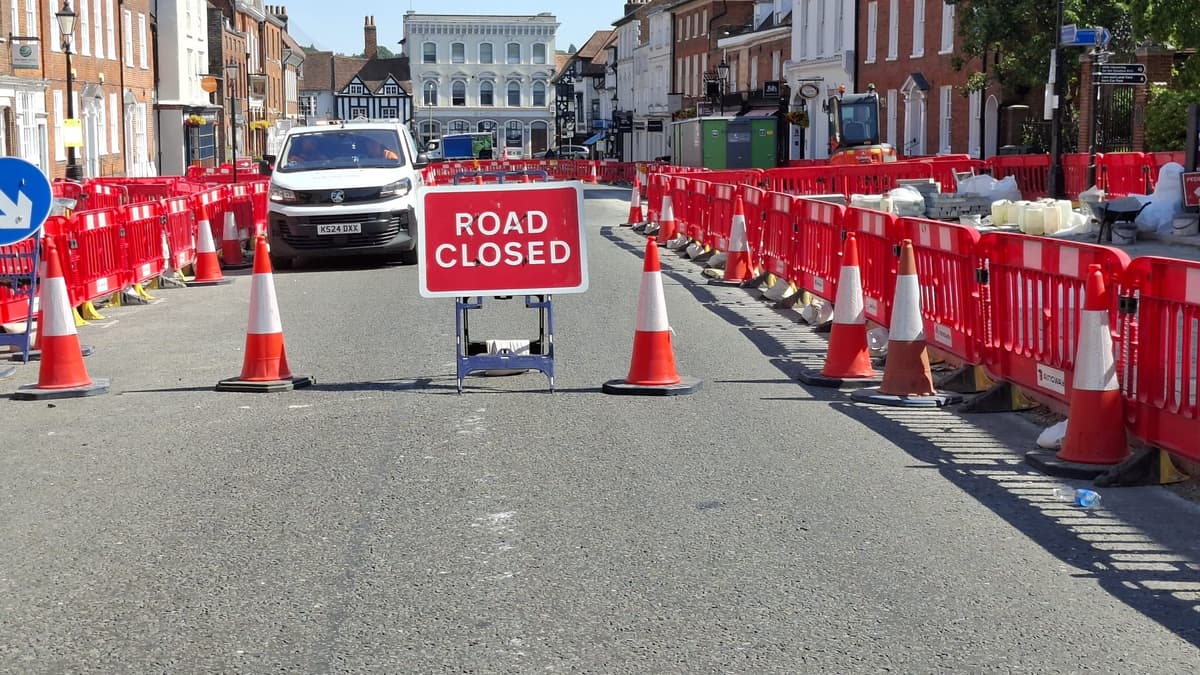 Farnham's Castle Street closed following burst water main ...